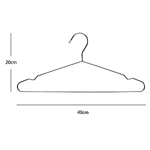 n/a Hangers Stainless Steel 40 cm 20Pcs Hangers for Clothes Standard Notched Hanger Space Saving