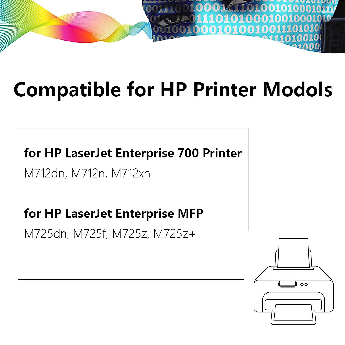 14A Black Toner Cartridge Compatible for HP Laserjet Enterprise MFP 700 M712 M712n M725 M725dn M712dn M725f M725z M712xh 14X CF214X High-Yield CF214A Black x2