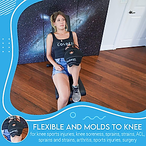 The Coldest Knee Ice Pack with Air Compression - Reusable Ice Packs Wrap for Targeted Cold Therapy - Knee Compression Sleeve for Knee Pain, Injury Recovery, Sprains, Swelling, & More