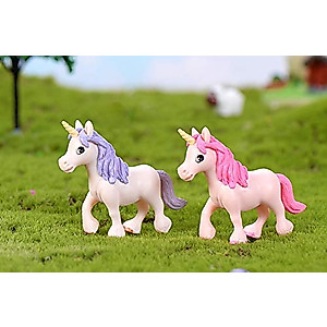 Hiawbon Mini Animals Miniature Figurines Animals Model Fairy Garden Miniature Moss Landscape Cake Topper DIY Terrarium Crafts Ornament Accessories for Home Decoration