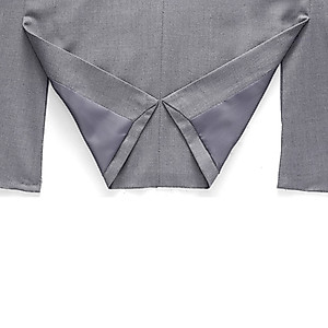 Men's Slim Fit Double Breasted Jacket Slim Fit Business Daily Prom Blazer Peak Lapel Groom Wedding Party Suit Coat (Grey,Large)