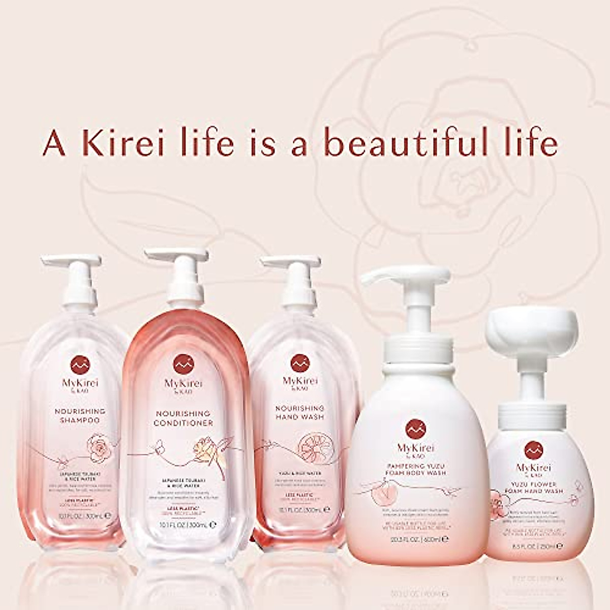 MyKirei By Kao Conditioner Refill with Japanese Tsubaki & Rice Water for Hair, Sustainable Bottle, Citrus, 10.1 oz