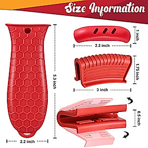 Cast Iron Handle Cover, 10 Packs Silicone Pot Holders, Cast Iron Handle Covers Heat Resistant, Non-Slip Pot Handle Covers, for Frying Cast Iron Skillet Metal Pan