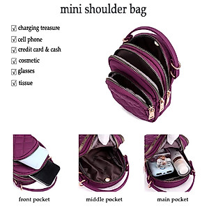 Small Crossbody bags Cell Phone Wallet Purses Travel Pouch Mini Shoulder Bag for Women Girl, Purple