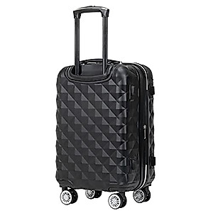 Kenneth Cole Reaction Diamond Tower Collection Lightweight Hardside Expandable 8-Wheel Spinner Travel Luggage, Black, 2-Piece Set (20" & 28")