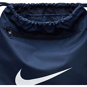 Nike Brasilia 9.5 Training Gym Sack, Midnight Navy/Black/White, Medium