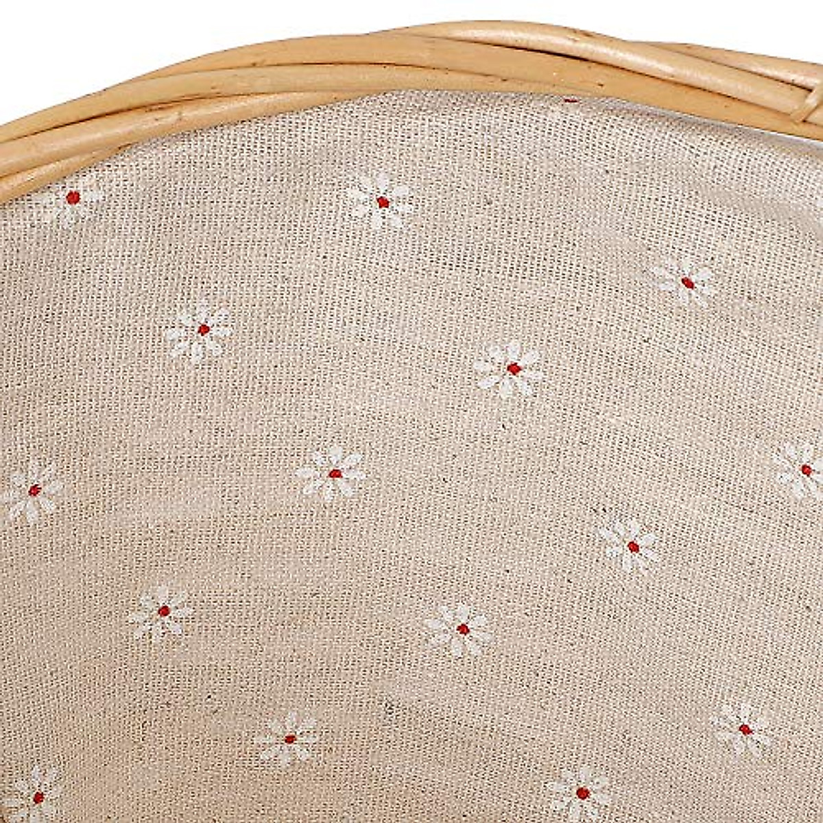 KINJOEK Wicker Woven Basket, Multipurpose Natural Willow Basket with Handle Premium Linen Cotton Cloth Lining for Storage and Decoration, Natural