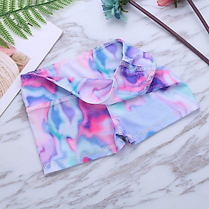 Alvivi Kids' Girls' Boy Cut Ballet Dance Booty Shorts Gym Sports Yoga Cycling Running Shorts Hot Pants (6, Tie-Dye Colorful)