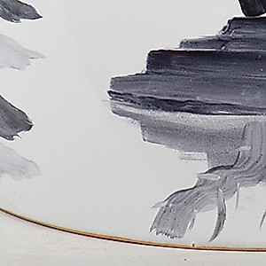 XARONF Hand-Painted Landscape Ceramic Drum Stool, Cylindrical Classical Dressing Stool, Creative Retro Entry Footstool. (Size : C)