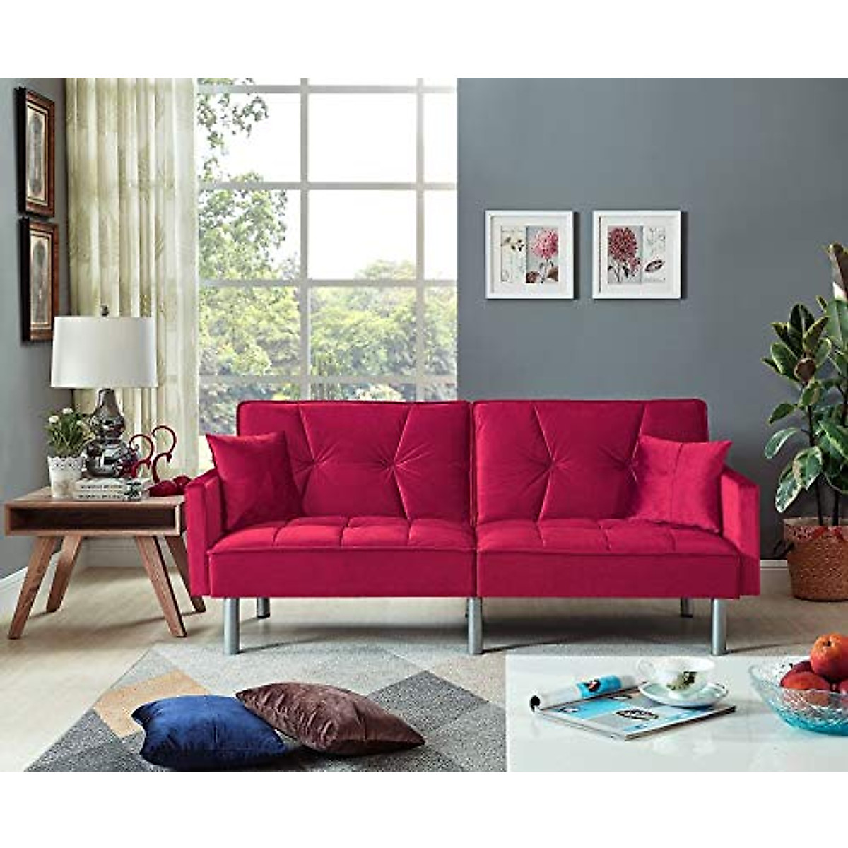 Legend Furniture, Sleeper, Sofa, Small Parcel, Red