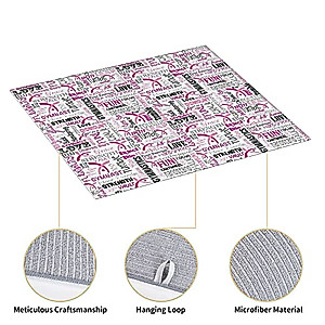 Gymnastics Pink Printed Drying Mat For Kitchen Ultra Absorbent Microfiber Dishes Drainer Mats Non-Slip Silicone Quick Dry Pad - 18 X 16inch