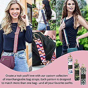 KEDZIE Interchangeable Adjustable Length 55” Handbag Purse Strap Replacement 2-inch Wide Guitar Style Crossbody Strap - Golden Hour