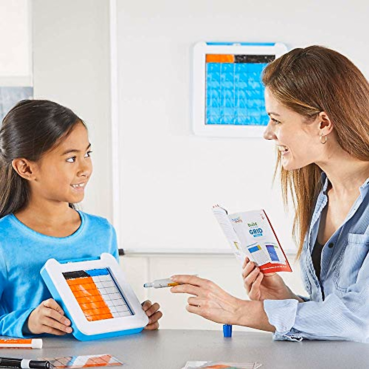 hand2mind Build-A-Grid, Dry Erase Multiplication, 3rd Grade Math, Multiplication Manipulatives, Fraction Manipulatives, Multiplication Game, Montessori Math, Homeschool Supplies (Set of 1)