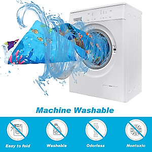 Baby Play Mat Non Slip Ocean Sea Animal Soft Foldable Washable Portable Playmat Sea Crawling Mat Baby Tummy Time Mat Floor Play Mats for Infants Toddler Playpen, 43 x 43 Inch