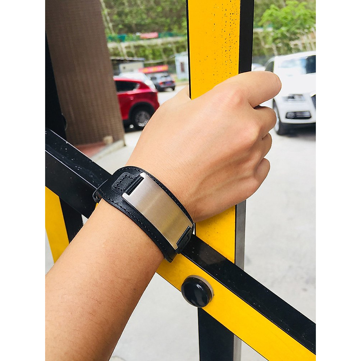 MPRAINBOW Satanic Cross Leather Bracelet Inverted Cross Leviathan Cross Satanic Jewelry Satan Occult Sulfur Slchemy Symbol Adjustable