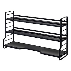 Yamazaki Home Sturdy, Standing Stovetop Kitchen Rack/Spice Shelves | Steel | Countertop Shelf, One Size, Black