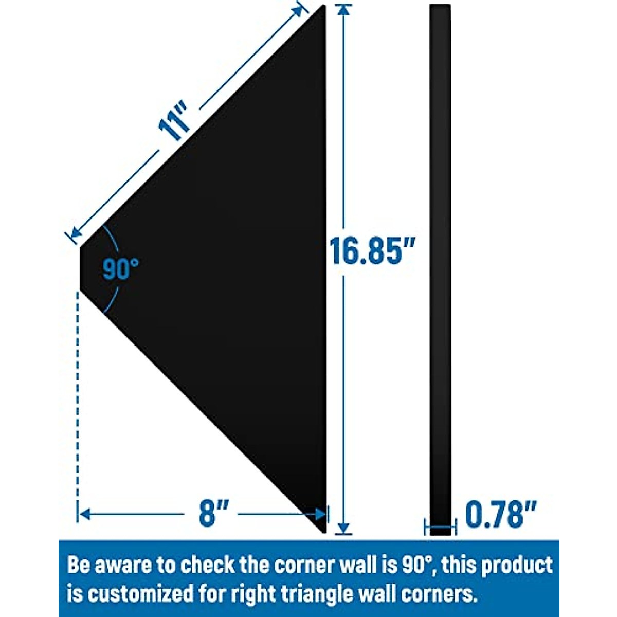 LEOPO 3 Pack Corner Mounting Shelf, Heavy Duty Corner Floating Shelves, Easy to Install Metal Corner Shelves, Black