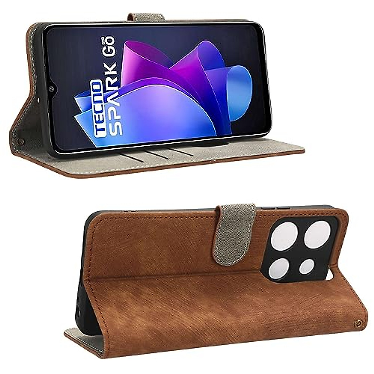 Case Compatible with Infinix Smart 7 HD X6516,Leather Case with Card Slot.Wallet Design,RFID Protection.Standable Flip Case Brown