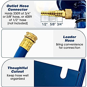 Goplus Garden Hose Reel Cart, Heavy Duty Water Planting Cart w/Non-slip Crank Handle, 4 Solid Wheels, Outdoor Hose Reel Holds 330 FT of 3/4", 5/8” & 400 FT of 1/2" Hose for Garden Yard Lawn Farm