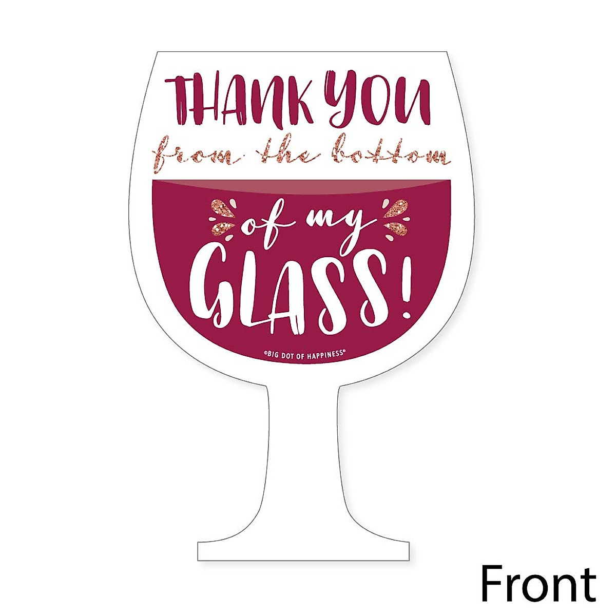 Big Dot of Happiness But First, Wine Tasting Party Thank You Note Cards with Envelopes - Set of 12