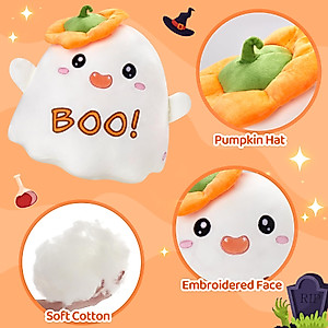 Glow Guards Halloween Ghost Stuffed Animal,Light up Boo Ghost Plush Toy,Cute Ghost Pillow,Soft Spooky Ghost Dolls Stuffed Animals,Halloween Party Favors Halloween Plushie Gift for Kids,12 inches