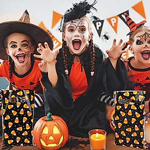 Whaline 72Pcs Halloween Trick or Treat Bags Halloween Party Favor Candy Bags Corn Treat Bags Plastic Goodie Candy Bags Gift Wrap Bags for Halloween Trick-or-Treating Event Party Supplies