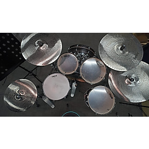 Batking Low Volume Cymbal Pack,60%-70% 14/16/18/20” Quiet Cymbals Practice Set Of 5 Pcs Practice With Cymbal Felt and Sleeve