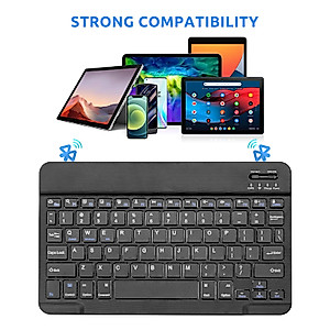 EDIVIA Amazon Fire HD 10 Wireless Keyboard,Universal Slim Portable Bluetooth Keyboard Compatible with Amazon Fire HD 10 Keyboard with Built in Rechargeable Battery,Black