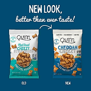 Quinn Cheddah Cheezy Filled Pretzel Nuggets - Made with Real Ingredients, Whole Grain Sorghum, Sea Salt, Vegan, Gluten Free, Dairy Free, Non-GMO - 5.8 Oz (Pack of 8)