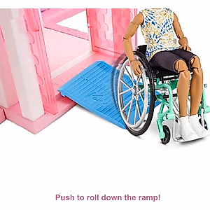 Barbie Ken Fashionistas Doll #167 with Wheelchair and Ramp Wearing Tie-Dye Shirt, Black Shorts and Accessories (Amazon Exclusive)