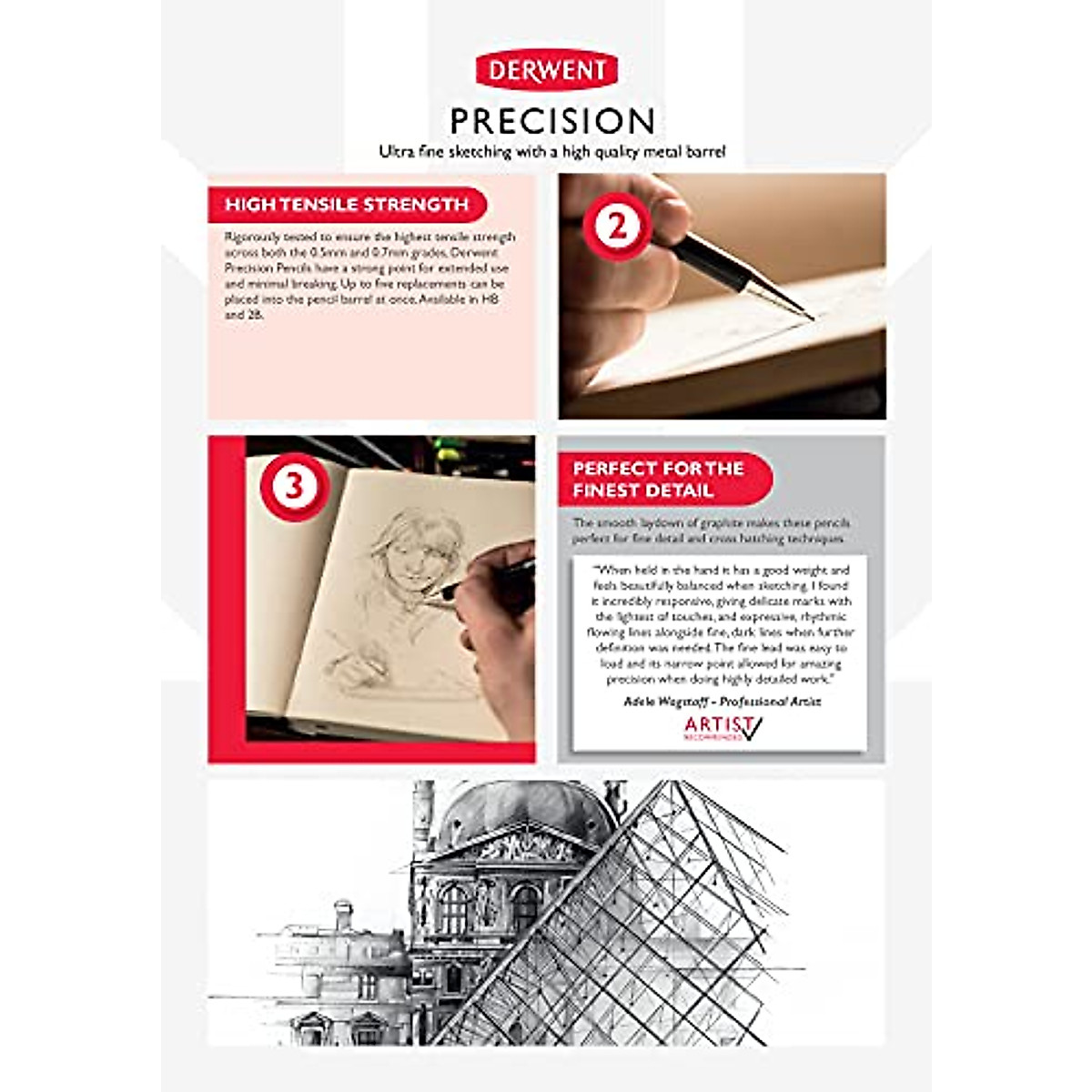 Derwent Mechanical Pencils 0.5, Metal Barrel, Precision, HB (2302428)