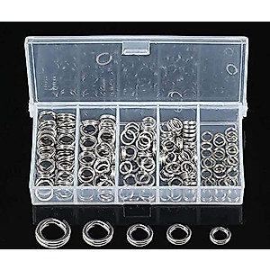 HTHYLURE Fishing Stainless Steel Split Rings 200PCs/Box High Strength Heavy Duty Hyper Wire Heavy Duty Saltwater Freshwater Line Lure Connectors Double Snap Super Strong Solid Circle Tackle Leader