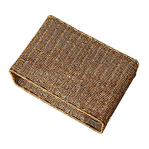 CAXUSD Magazine Newspaper Basket Toy Containers Farmhouse Basket Toilet Paper Baskets Rattan Magazine Holder Shelf Bracket Rustic Book Shelf Baskets Woven Make up Storage Cabinet Plastic