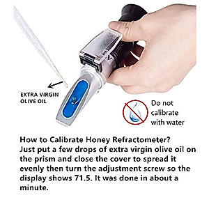ZffXH Honey Maple Syrup Brix Refractometer/ 58-90 Brix 10-33 Moisture Meter/Homebrew Sucrose Brewing Sugar Aichose Hydrometer/Beekeeping Supply ATC