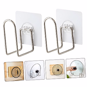 Hemoton 4pcs Wall Mounted Pot Lids Holder Wall Door Mounted Pan Lid Cover Hanger Rack Kitchen Utensil Cutting Board Organizer for Home and Kitchen Use