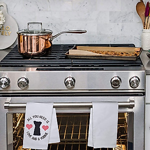 BDPWSS Yorkie Gift All You Need is Love and a Yorkie Kitchen Towel for Yorkie Lover Gift Yorkie Owner Gift Yorkie Mom Gift (Need Love Yorkie TW)