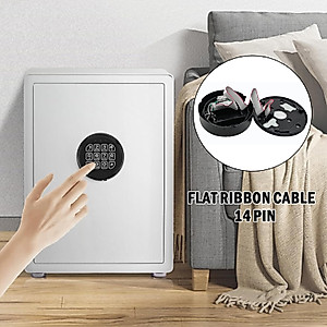 WAH LIN PARTS Gun Safe Lock Replacement with 2 Override Keys & Solenoid Black Keypad Safe Electronic Safe Lock for Fireproof Safe Box