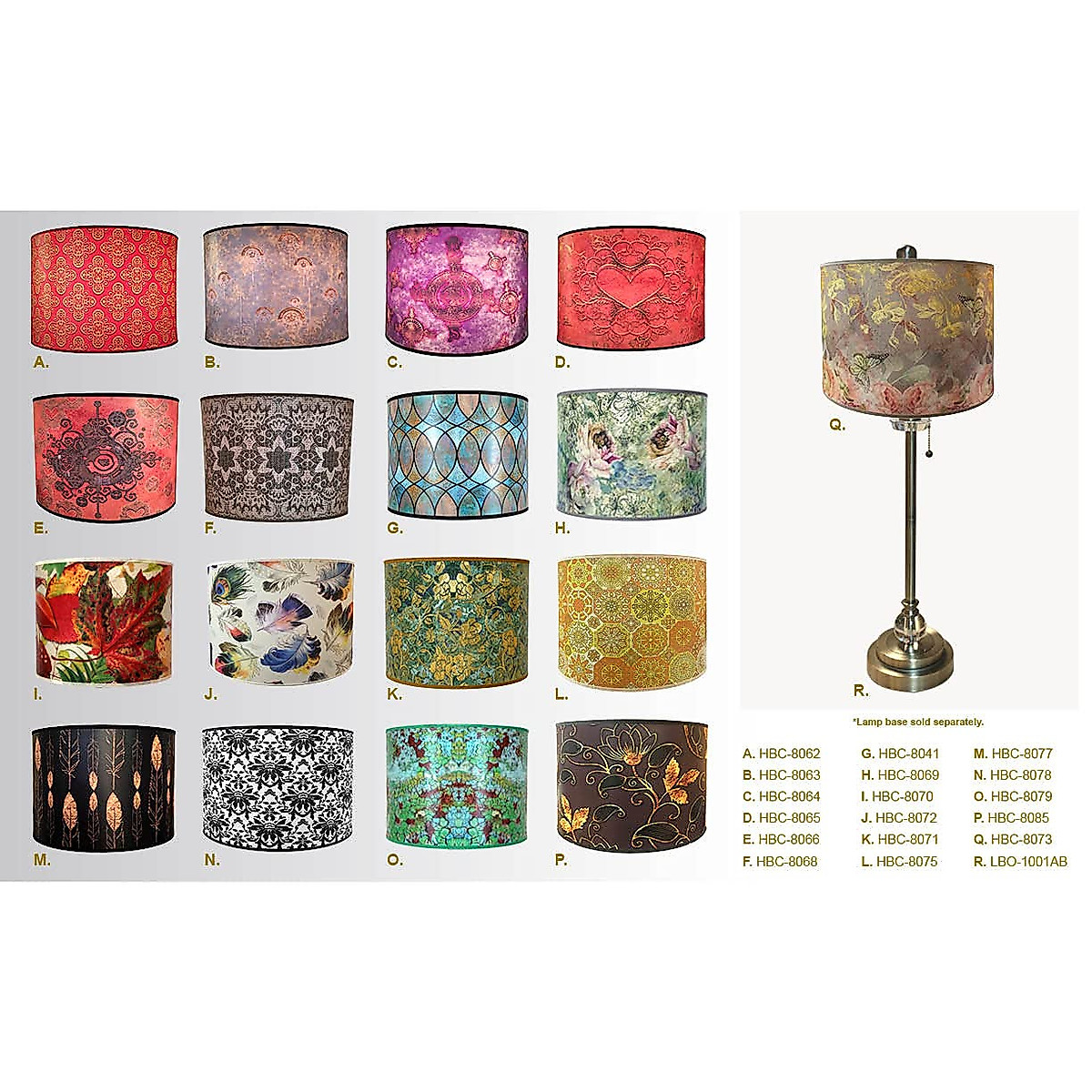 Royal Designs, Inc. Trendy Decorative Handmade Drum Shade, Made in USA, 14in, HBC-8073-14, Butterfly Garden