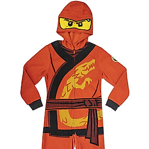 LEGO Ninjago Boy's Kai The Red Hooded Unionsuit, Red, Size 8