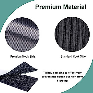 TEUVO Couch Cushion Non Slip Pads to Keep Couch Cushions from Sliding, Hook and Loop Tape with Adhesive for Smooth Surfaces, 2m Long and 11cm Wide