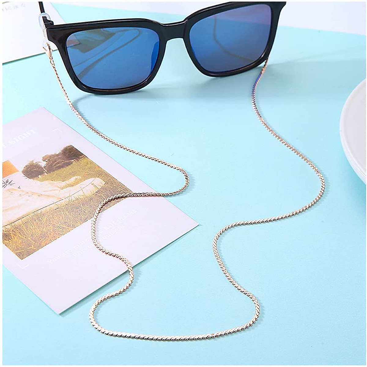 EJOQSON Glasses Strap Beaded Eyeglass Chains Eye Glass Holders Necklaces String Women Eyewear Retainer Chain Elegant Lanyard