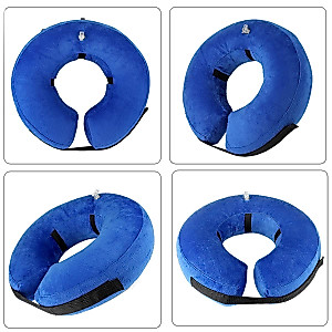 VST Comfortable Inflatable Cone Collar for Dogs,Adjustable Soft Pet Recovery Collar Prevent Pets from Touching Biting Scratching at Injuries Wounds (L)