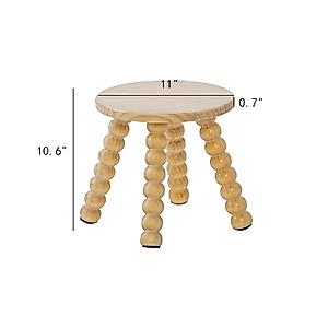 HuiDao Solid Wooden Step Stool for Kids Adults, 10 inch Short Chair Perfect Matched Sensory Table, Sturdy and Versatile Foot Stool for Bathroom, Kitchen, Bedroom, Plant Stand Natural (1, Burlywood)