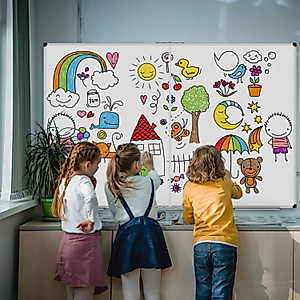 XBoard Dry Erase Board 60 x 48 Inch | Foldable Magnetic White Board for Wall with Marker Tray 5' x 4' | Aluminum Frame Folding Message Presentation Board