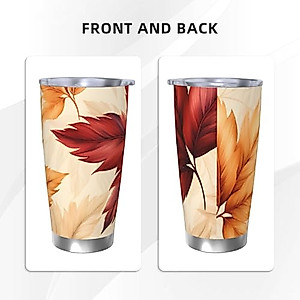 AYCZN Fall Maple Leaf 20 OZ Tumbler Stainless Steel Travel Coffee Mug, autumnn Leaves Insulated Water Bottle with Lid and 2 StrawsLeakproof Thermal Cup