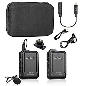 WMX-1 Lightning Connector Dongle Bundle - Wireless Lavalier Microphone Compatible with Apple iPhone, iPad Smartphones and Tablets - Optimized for Microphones/Pro Audio
