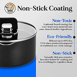 NutriChef Kitchenware Cookware, Non-Stick Pans and Pots with foldable Knob, Space Saving, Stackable, Nylon Tools, Induction Base, Black (17-Piece Set), One Size