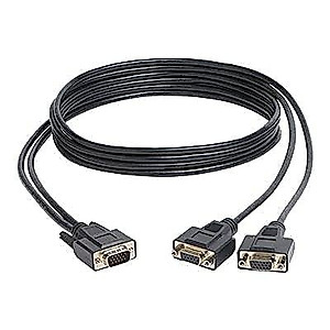 TRIPP LITE P516-006-HR High Resolution VGA Monitor Y Splitter Cable HD15 to 2x HD15 6ft,Black