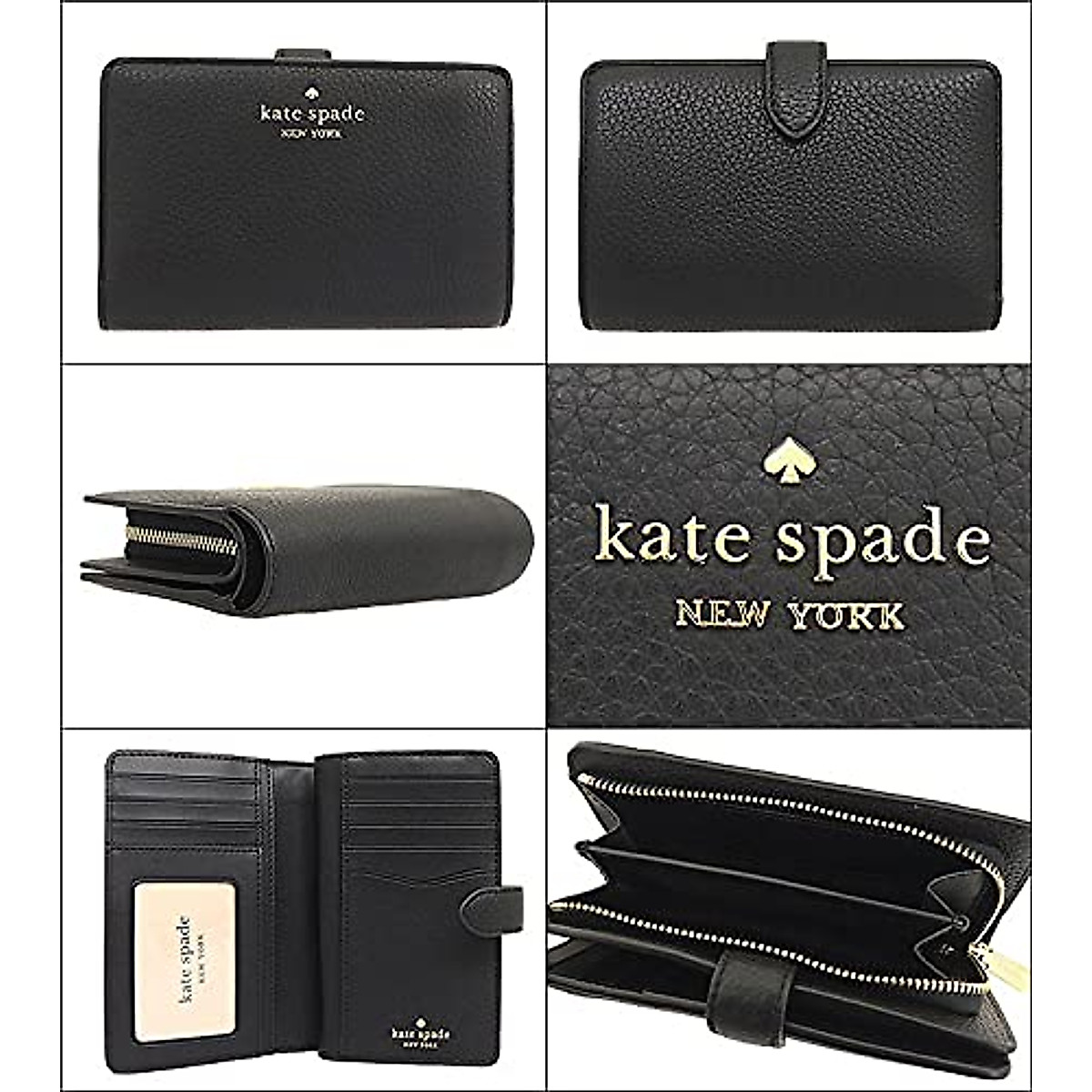 Kate Spade New York Leila Medium Compact Bifold Wallet Leather Black