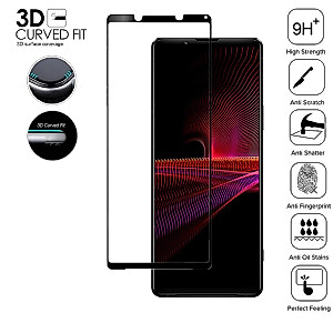 VIESUP for Sony Xperia 1 III 3D Curved Screen Protector, [2Pack] High Clear Anti-Scratch Screen Tempered Glass for Sony Xperia 1 III